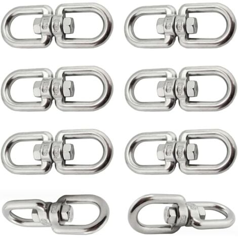6 Pièces Crochet Pivotant M6 Double Extrémité Anneaux Pivotants en ...
