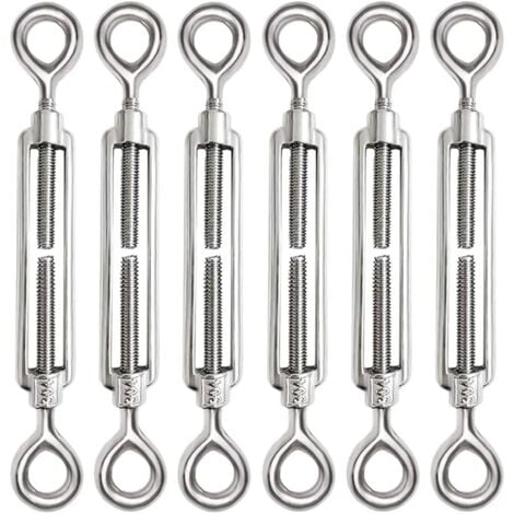 6 Pièces Tendeur Cable M6 Tendeur Cable Inox 304 Réglable Oeil de ...