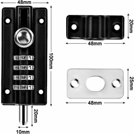 Loquet de Verrouillage Combinaison Verrou Combinaison 4 Chiffres Verrou de Porte Code Mcanique ...