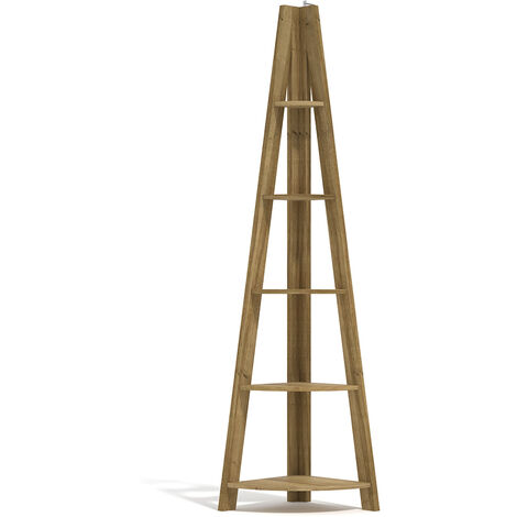 Tiva Corner Ladder Shelving Oak