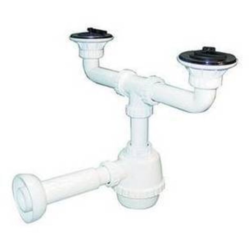 Siphon pvc 2 voies c / drain pour porcelaine avec canot pneumatique