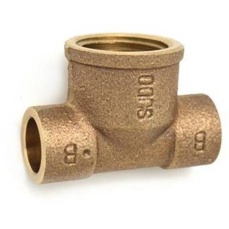 TEE EN BRONZE F. À SOUDER Dimensions : 1/2 x 14