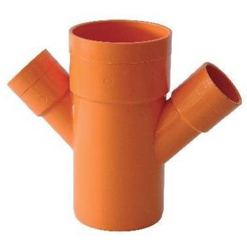 DOUBLE DÉRIVATION RÉDUITE 45° ORANGE Dimensions : Diam. 100 x 50