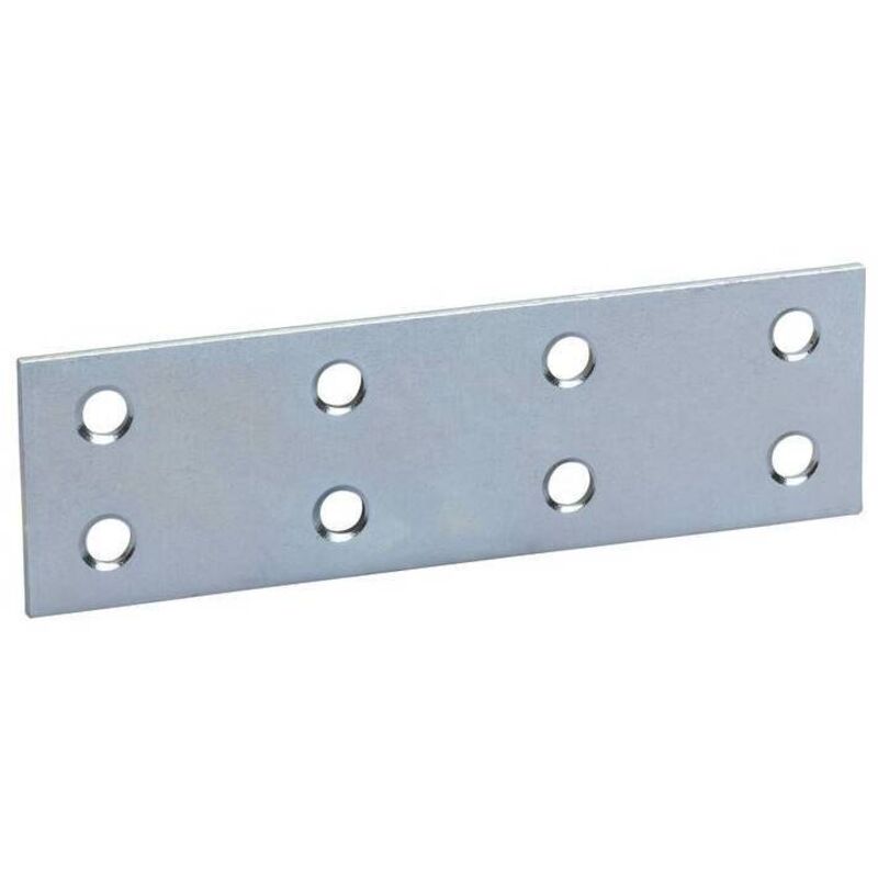 50 x PIASTRINA DRITTA ZINCATA 8 FORI 100 MM