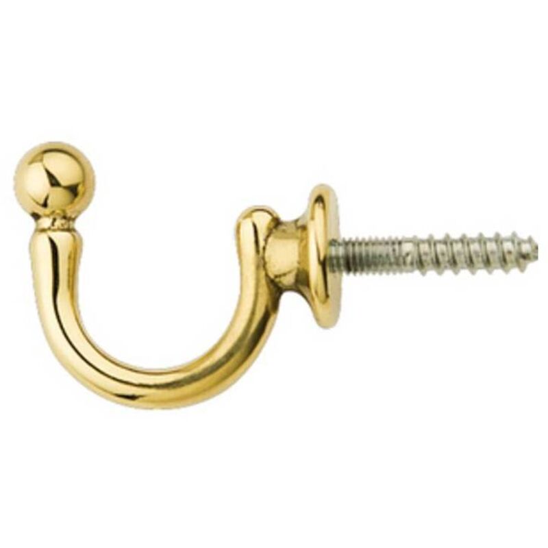 50 x rideau crochet crochet boule or poli 33x26 mm