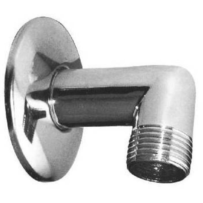 Coin douche avec rose chromée incurvée