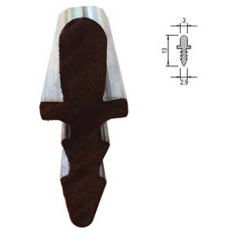 PROFILO GUIDA IN PVC 3XH13 MM DA 2 M