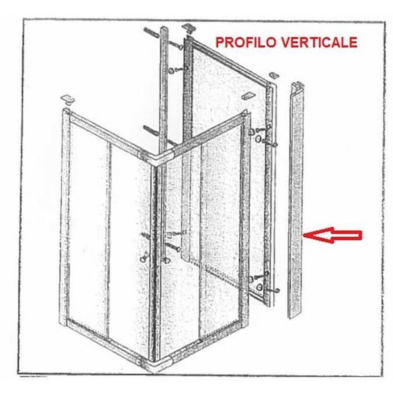 Zz-vertical profile x fixed wall crist.tras/ser.mm.6cm.74/80lusso