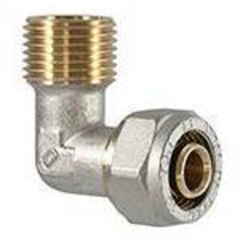 Raccord de compression mâle incurvé pour multicouche