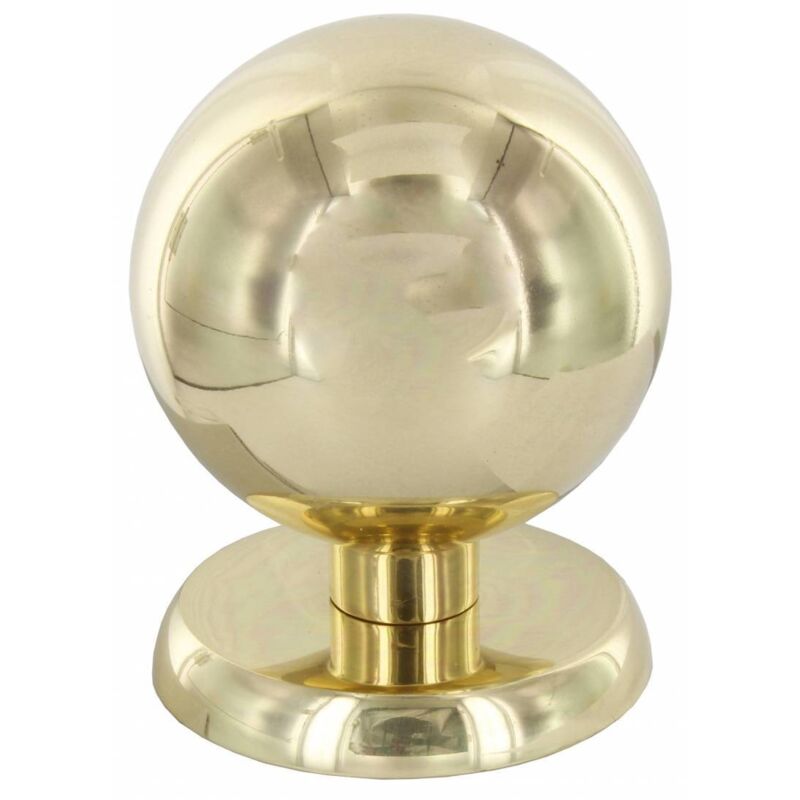 2 x POMOLO OTTONE SFERICO D 70 MM LUCIDO