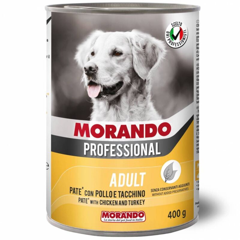 24 x CIBO CANE MORANDO LATT 400 G PAT POLLO TACCH