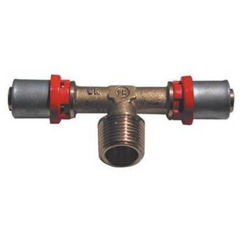 Raccord t-press mâle pour multicouche