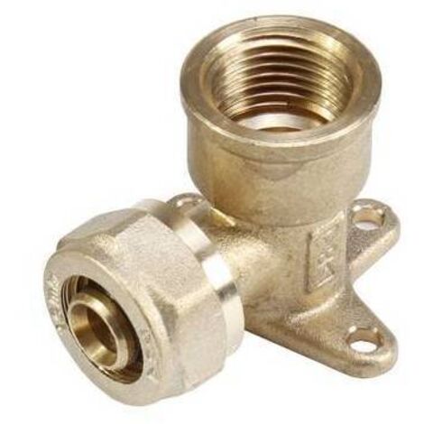 Coude à 90° f/filet. f avec bride et deux trous de fixation