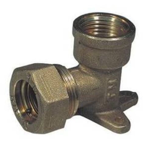 Coude à 90° avec bride 3 trous joint torique femelle