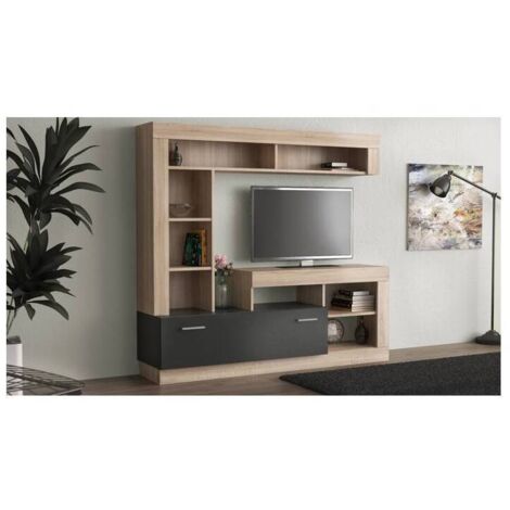 KIT PARETE LIVING LEA 170X42X170 NAT WOOD ANTRAC