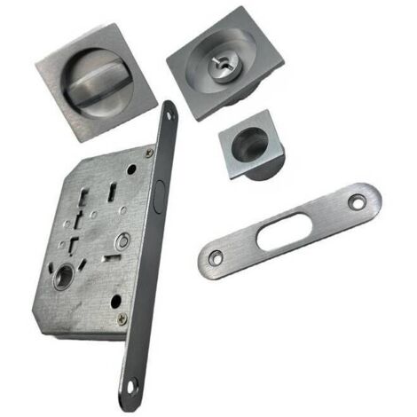 KIT MANIGLIE QUADRO C/SERRATURA PORTE SCORR CROM SAT