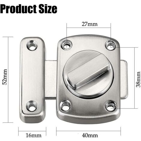 Verrou de porte de salle de bain et WC Verrou rotatif pour porte ...