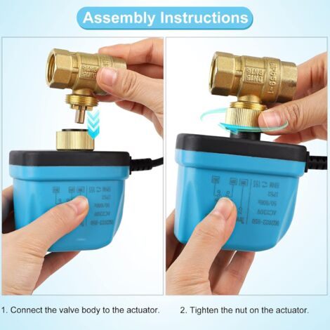 Applicable Vanne Motorisee 2 Voies Vanne à Bille Motorisée DN20 3/4 Pouces AC 230V Electrovanne ...