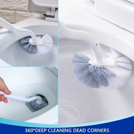 2Pack Brosse Toilette et Support, Brosse WC Salle de Bain et WC à Manche Long Plastique ...