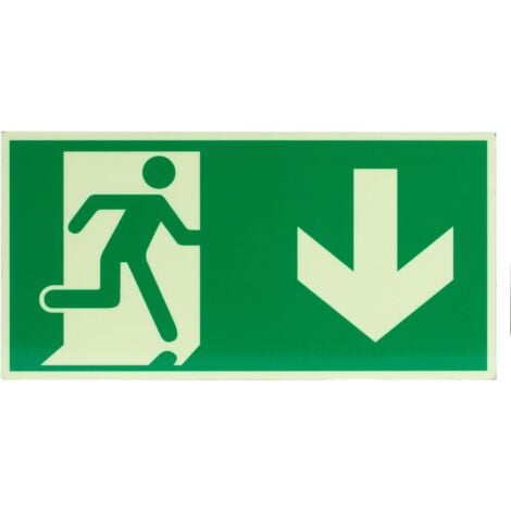 Pack 3 Secours, Panneau de Sortie Urgence Photoluminescents, Autocollant Panneau Sortie de ...