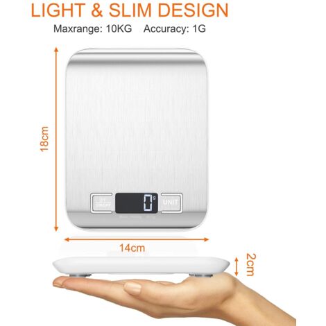 10kg/1g Balance de cuisine precision Électronique, inoxydable pese ...