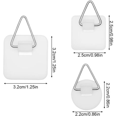 Lot de 24 crochet adhesif mural Crochets Adhésifs Invisibles, Accroche ...