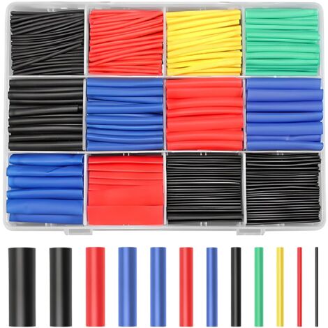 Thermorétractable Tube, 560 pièces Gaine Thermoretractable, 2:1 Gaine ...