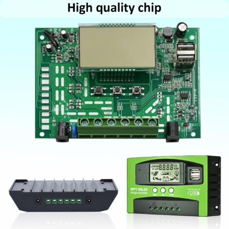 30A Controleur de Charge Solaire 12V 24V Auto Regulateur Panneau Solaire 30A avec Sonde ...