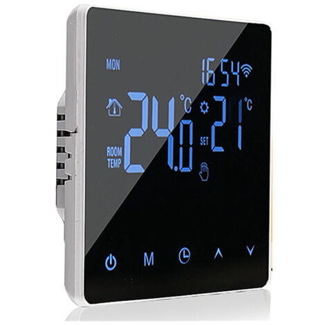Thermostat de chauffage électrique avec écran LCD et écran tactile, programmable par application ...