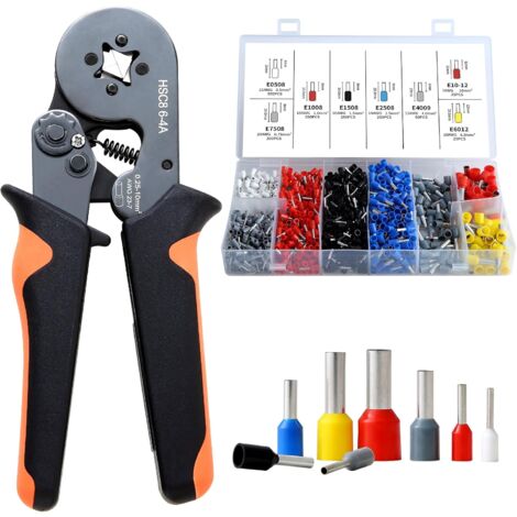 Pince à Sertir,Pince a Sertir HSC8 6-4,1200 Cosses electriques a Sertir 0.25-10mm²-Pince Sertir ...