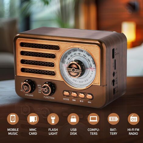 Radio à Transistor rétro fonctionnant sur Batterie AM FM SW, Petite ...