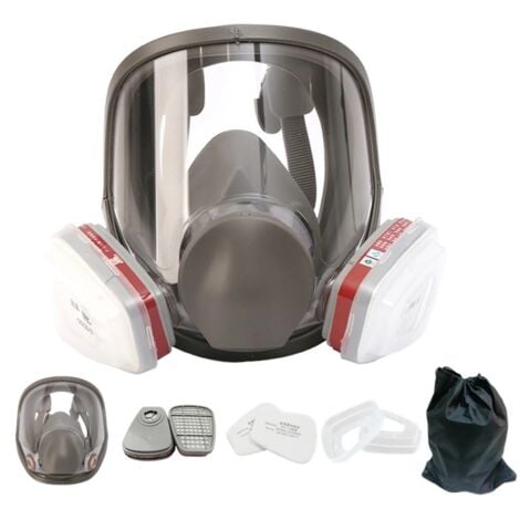 Full Face Respirator Mask with Filter, Reusable Gas Mask Anti-fog Dust ...