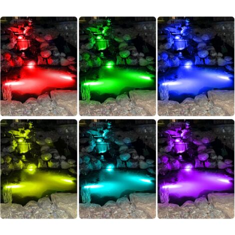 Lampes Solaires de Bassin Led Submersible Solaireavec 2 Modes Lumière Submersible Réglable,6 ...