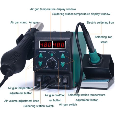 Fer à souder Station de soudage à air Chaud Station de retouche numérique DIY Réparation de ...