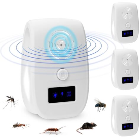 Répulsif Ultrason Anti-Rongeurs Insectes, 4 Pack Ultrason Anti ...