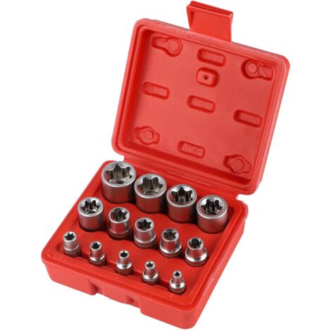 Douille 1/4" 3/8" 1/2", Douille de profilés E Torx E4, E5, E6, E7, E8, E10, E11, E12, E14, E16 ...