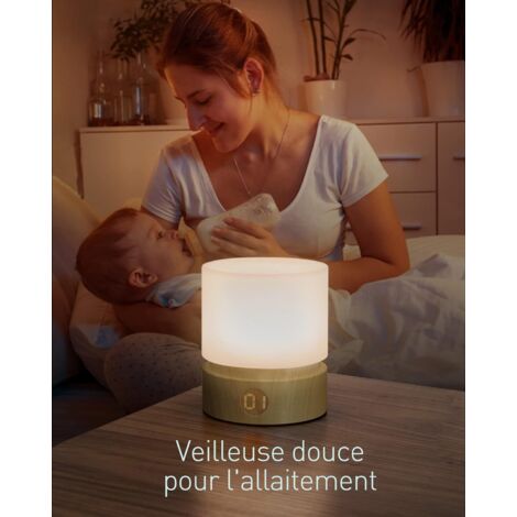 Veilleuse avec Minuterie, Petit lampe de Chevet de Table, LED Veilleuse ...