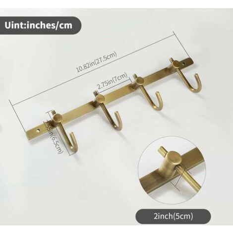 Support de crochet de serviette en laiton, support de crochet mural en ...