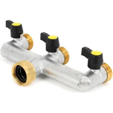 Garden Hose 3 Way Valve Heavy Duty Solid Brass 3 Way Garden Hose ...