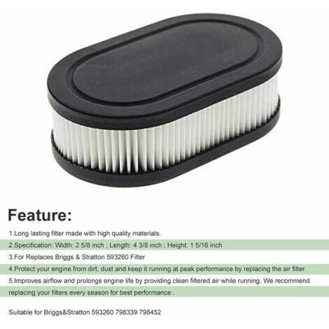 2 pièces filtre à air moteur série 593260 4247 5432 5432K 09P702 tondeuse à gazon Briggs and ...