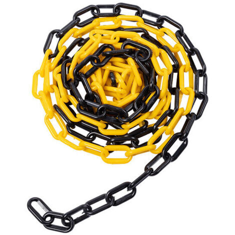 Chaîne en plastique noir et jaune 6 mm 25,0 mètres
