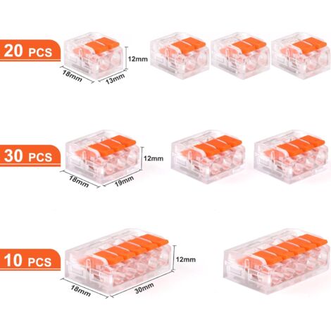 Lot Connecteurs Électriques Cosses et Kits, 60 Pièces Connecteur Électrique Rapide Raccord ...