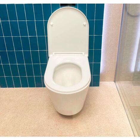 INODORO SUSPENDIDO ORION BLANCO CON ASIENTO Y TAPA ENVOLVENTE DE kp