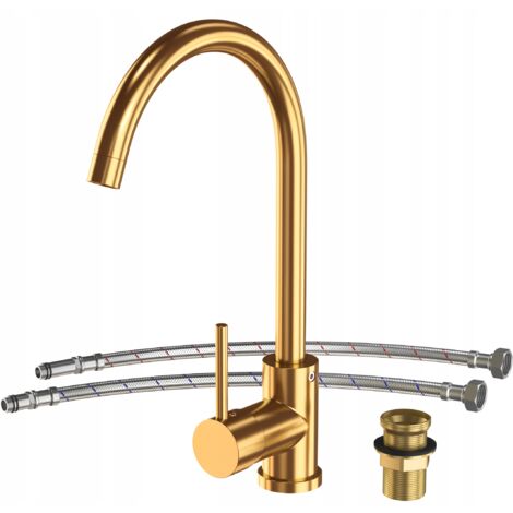 BETA GOLD KITCHEN MIXER + GOLD SIPHON