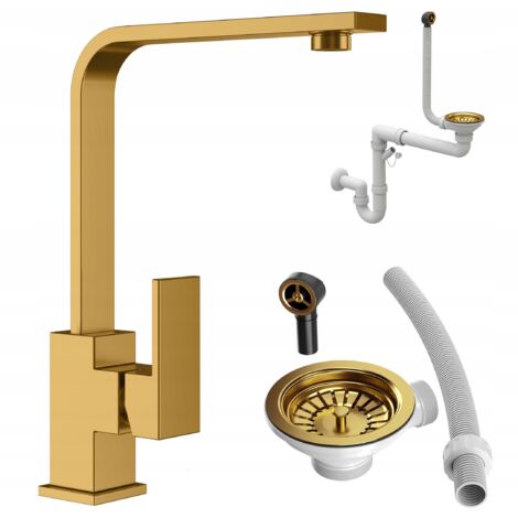 BETA GOLD KITCHEN MIXER + GOLD SIPHON
