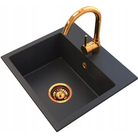 ÉVIER DE CUISINE EN GRANIT MINI-MÉLANGEUR OR