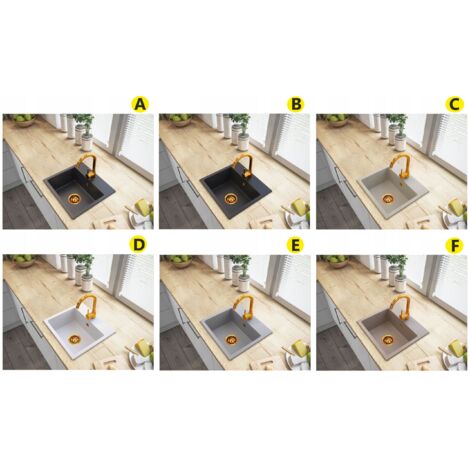 ÉVIER DE CUISINE EN GRANIT MINI-MÉLANGEUR OR