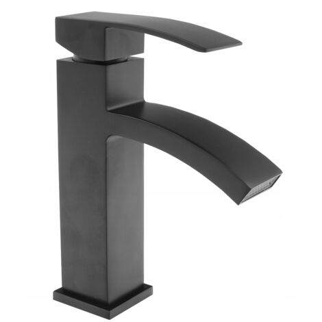 CASCADE BLACK BASIN MIXER WATERFALL TAP