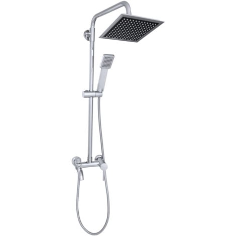 SET DE DOUCHE SLIM SILVER RAIN SHOWER SQUARE KIVO