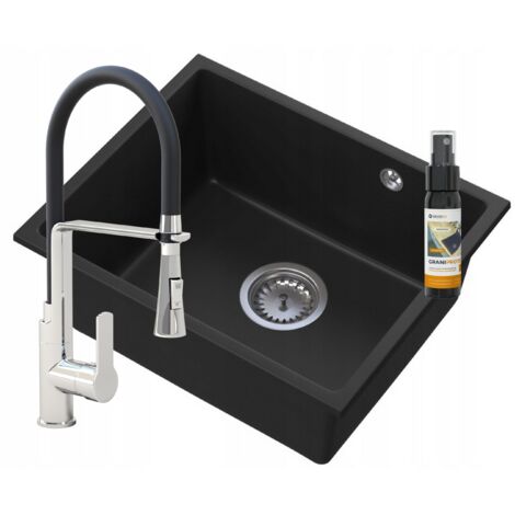 MANADO BLACK UNDERMOUNT SINK CHROME +VEGAS TAP